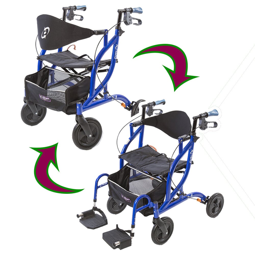 Walker Wheelchair Transit - Airgo Fusion 2 in 1 - Medimart