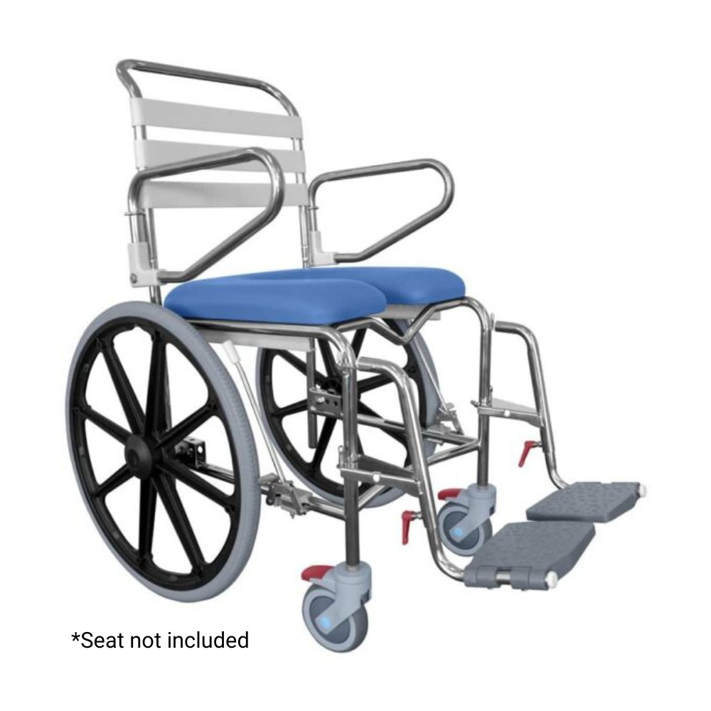 KCare Self Propelled Mobile Shower Commode with Swingaway Footrest ...
