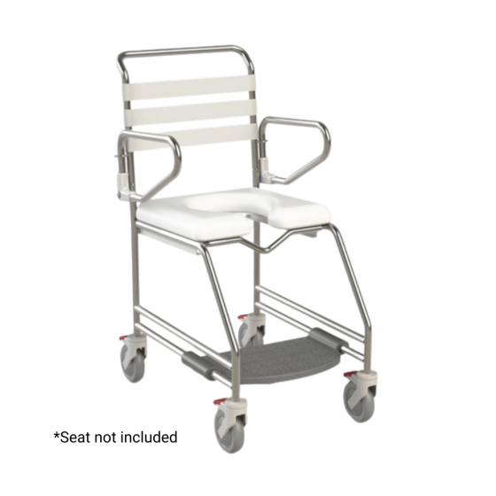 KCare Transit Mobile Shower Commode with Weight Bearing Footplate ...