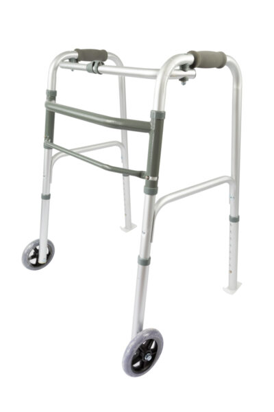 Rothcare Folding Walker Frame With Wheels - Medimart