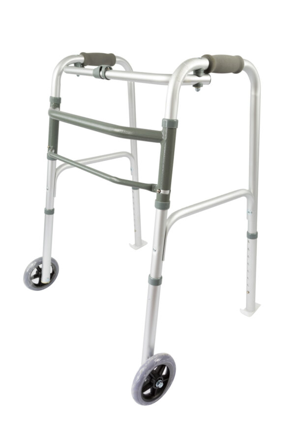 Rothcare Folding Walker Frame With Wheels - Medimart